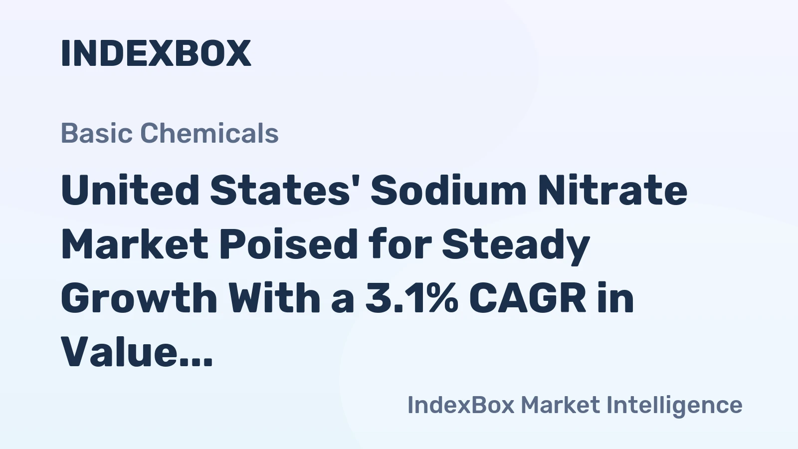 United States' Sodium Nitrate Market Poised for Steady Growth With a 3.1% CAGR in Value
