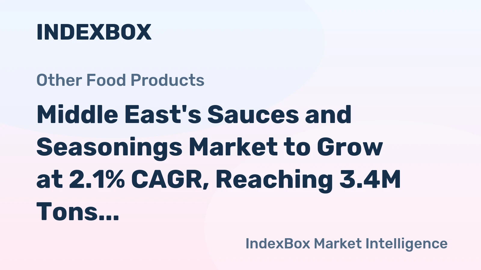 Middle East's Sauces and Seasonings Market to Grow at 2.1% CAGR, Reaching 3.4M Tons by 2035