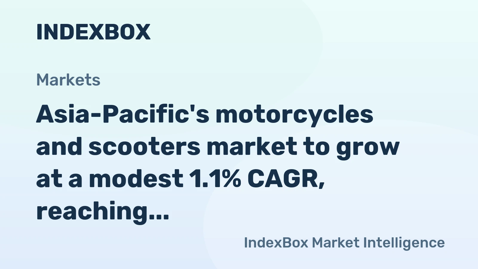 Asia-Pacific's motorcycles and scooters market to grow at a modest 1.1% CAGR, reaching 103M units by 2035