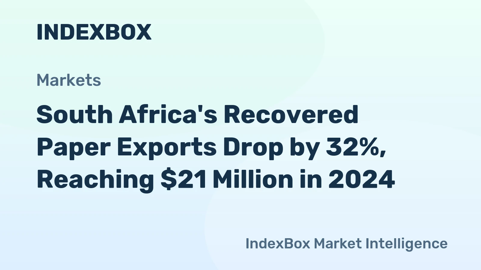 South Africa's Recovered Paper Exports Drop by 32%, Reaching $21 Million in 2024