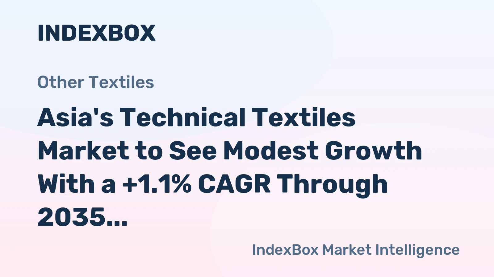 Asia's Technical Textiles Market to See Modest Growth With a +1.1% CAGR Through 2035