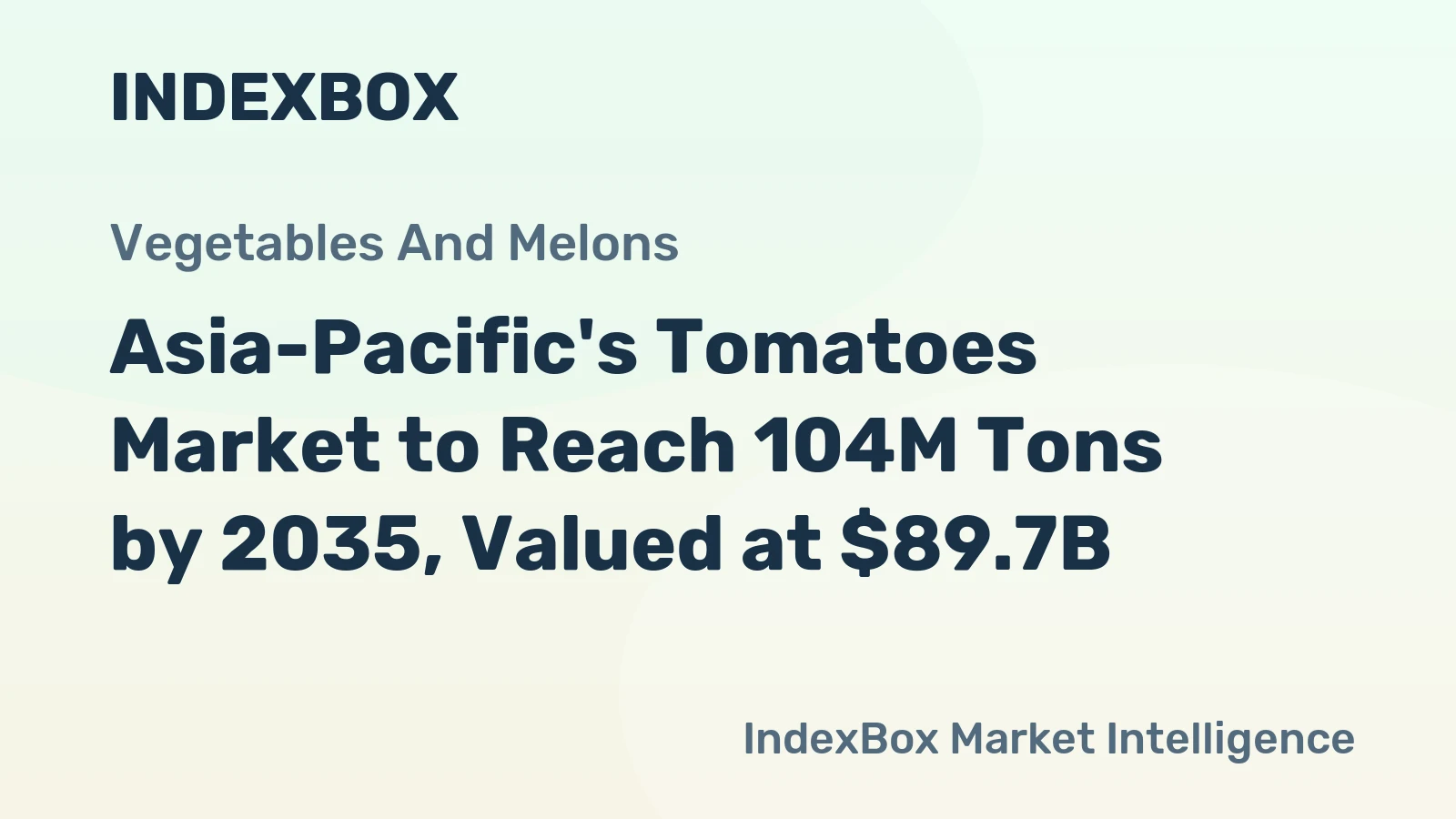 Asia-Pacific's Tomatoes Market to Reach 104M Tons by 2035, Valued at $89.7B