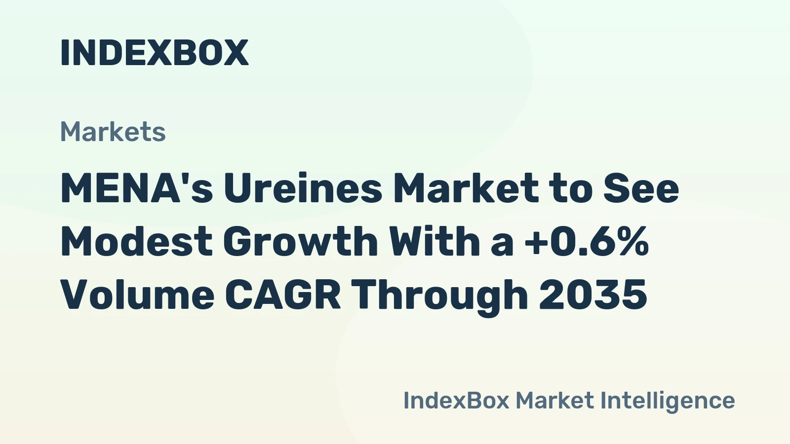 MENA's Ureines Market to See Modest Growth With a +0.6% Volume CAGR Through 2035