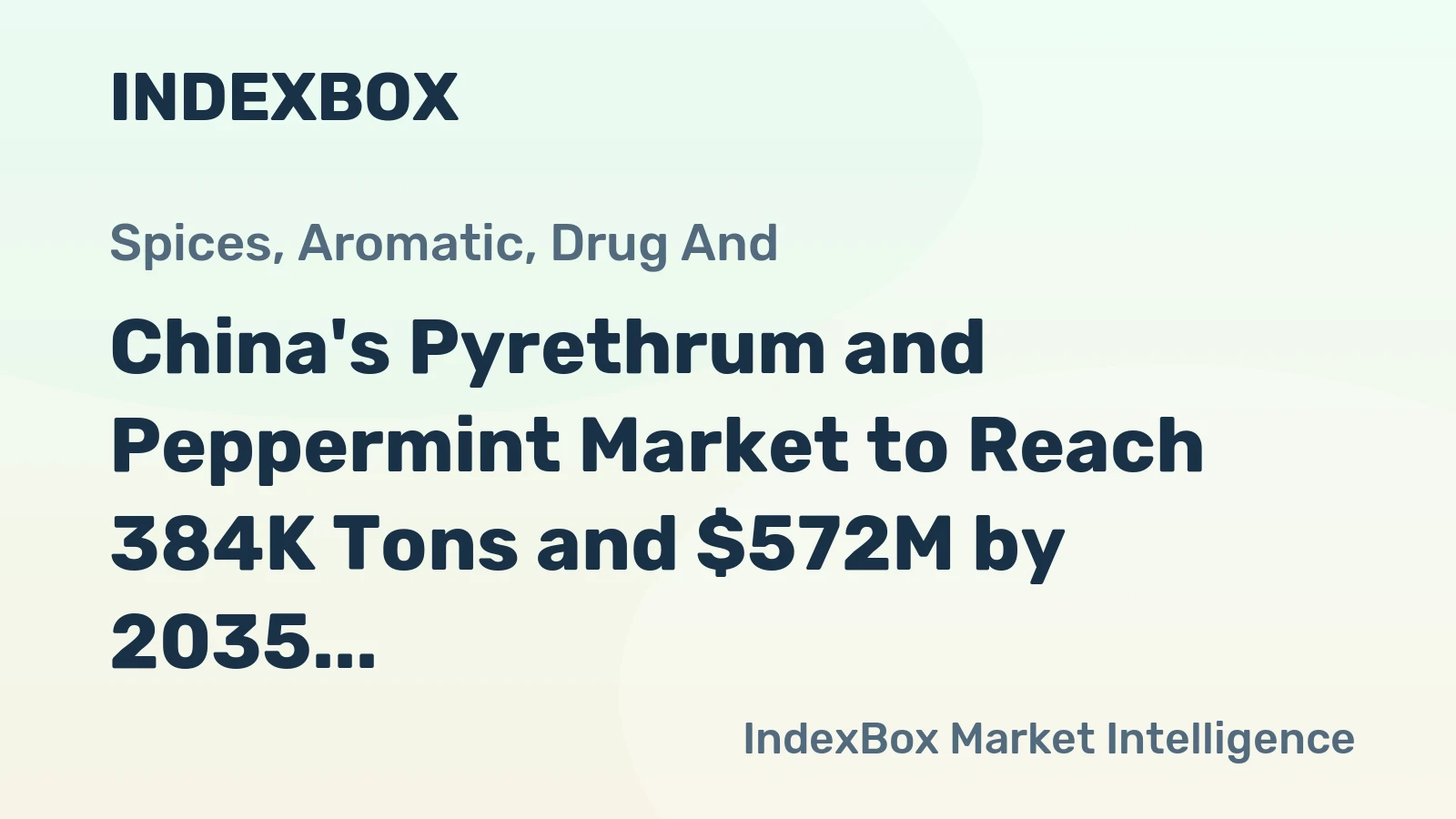 China's Pyrethrum and Peppermint Market to Reach 384K Tons and $572M by 2035