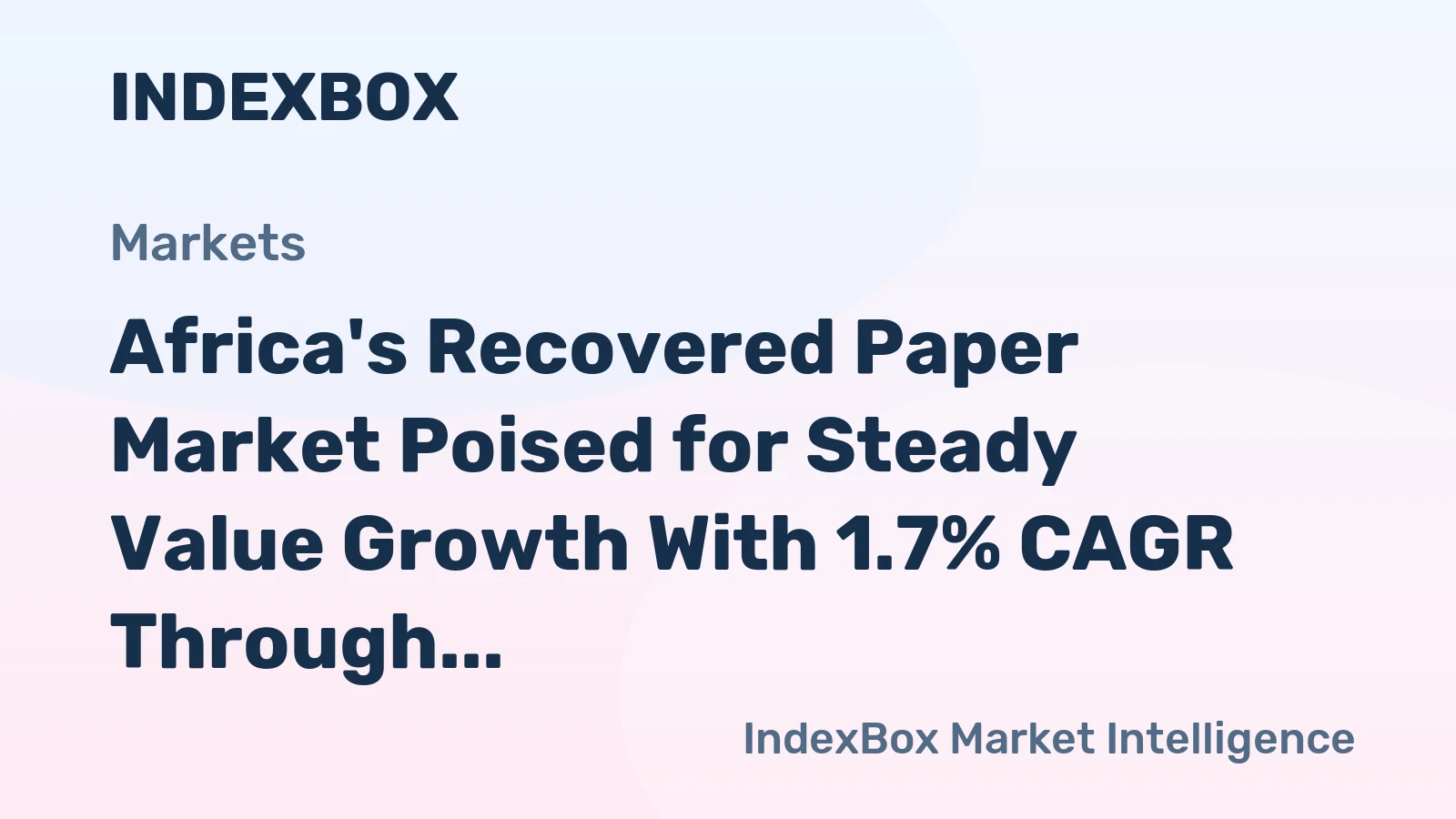 Africa's Recovered Paper Market Poised for Steady Value Growth With 1.7% CAGR Through 2035