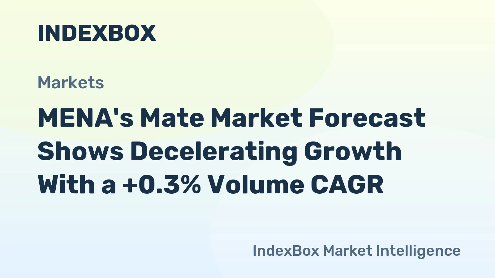 MENA's Mate Market Forecast Shows Decelerating Growth With a +0.3% Volume CAGR