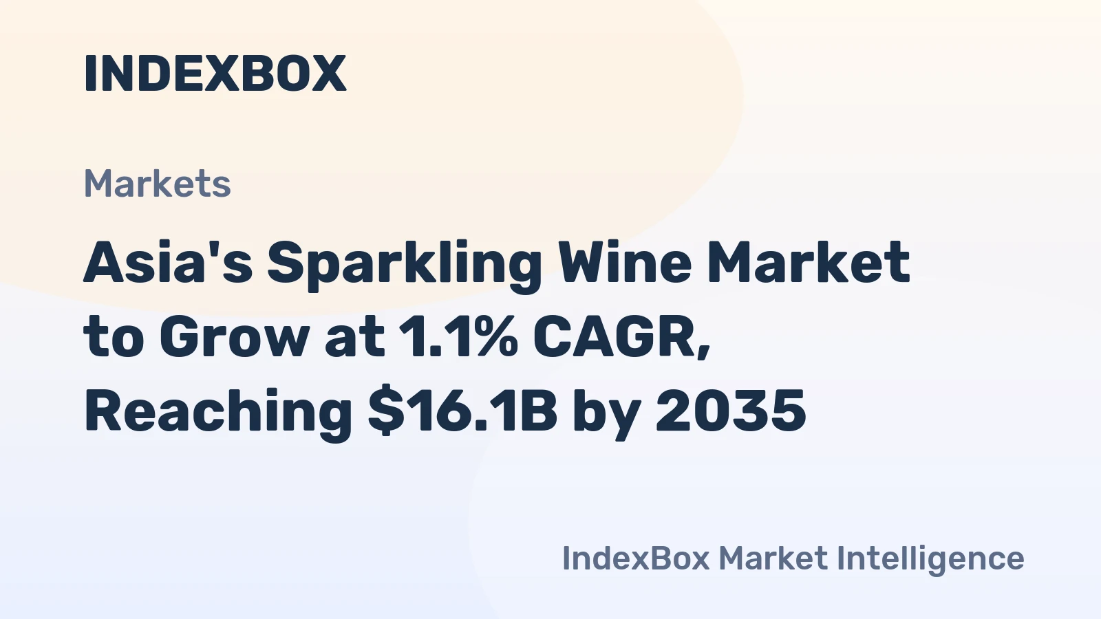 Asia's Sparkling Wine Market to Grow at 1.1% CAGR, Reaching $16.1B by 2035