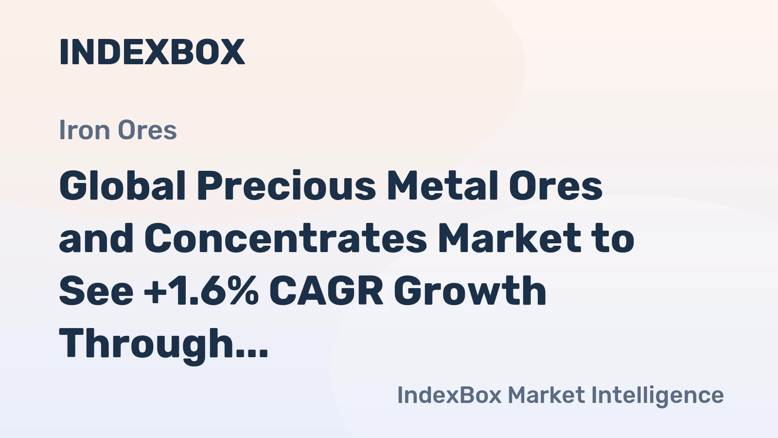 Global Precious Metal Ores and Concentrates Market to See +1.6% CAGR Growth Through 2035, Reaching 35M Tons