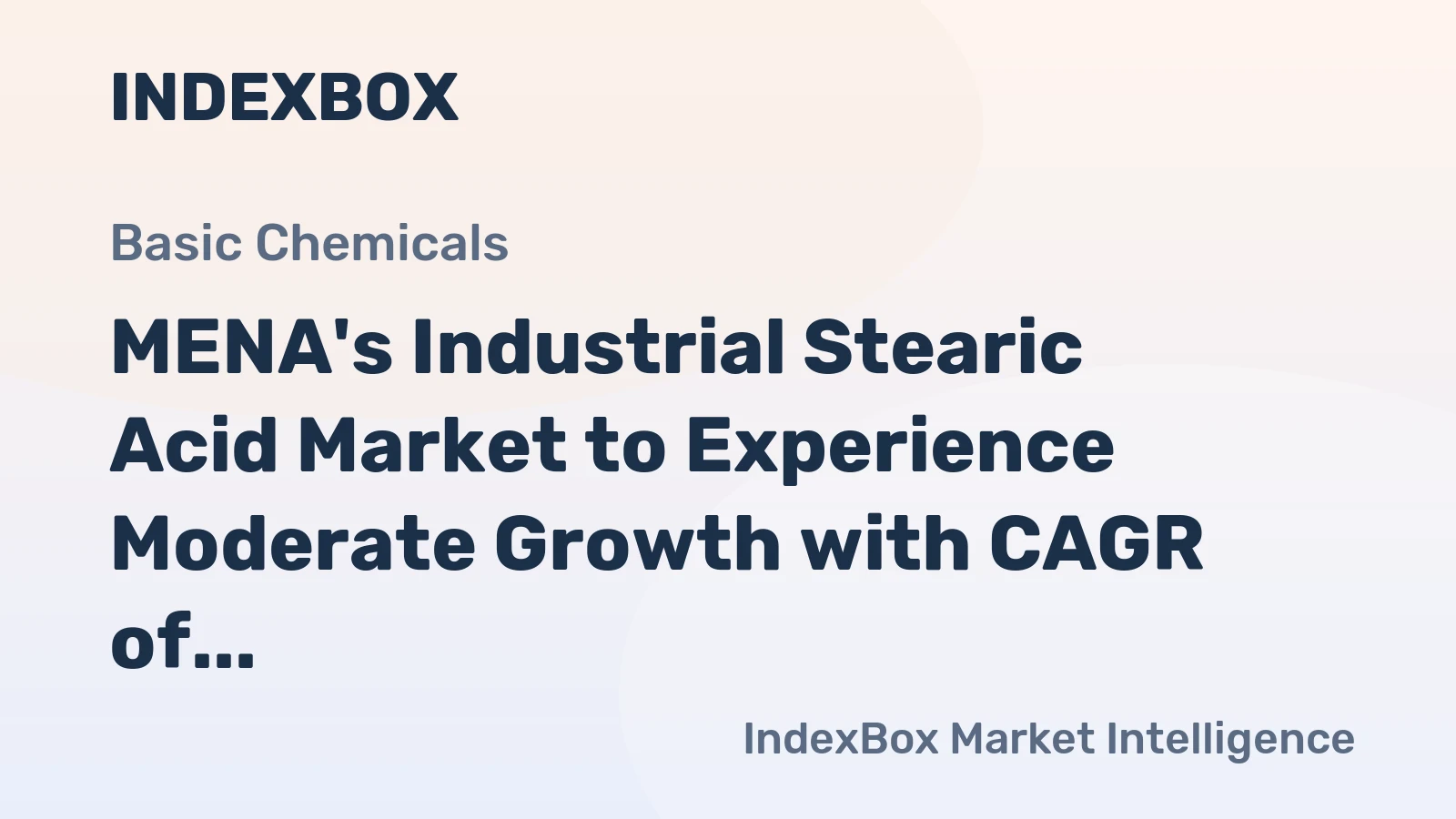 MENA's Industrial Stearic Acid Market to Experience Moderate Growth with CAGR of +1.9% from 2024 to 2035, Reaching $328M in Value