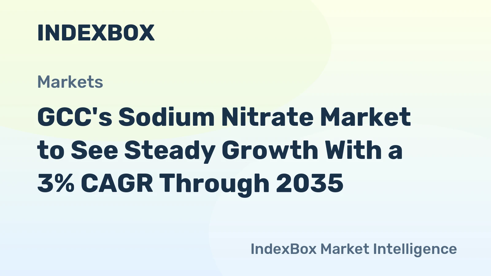 GCC's Sodium Nitrate Market to See Steady Growth With a 3% CAGR Through 2035