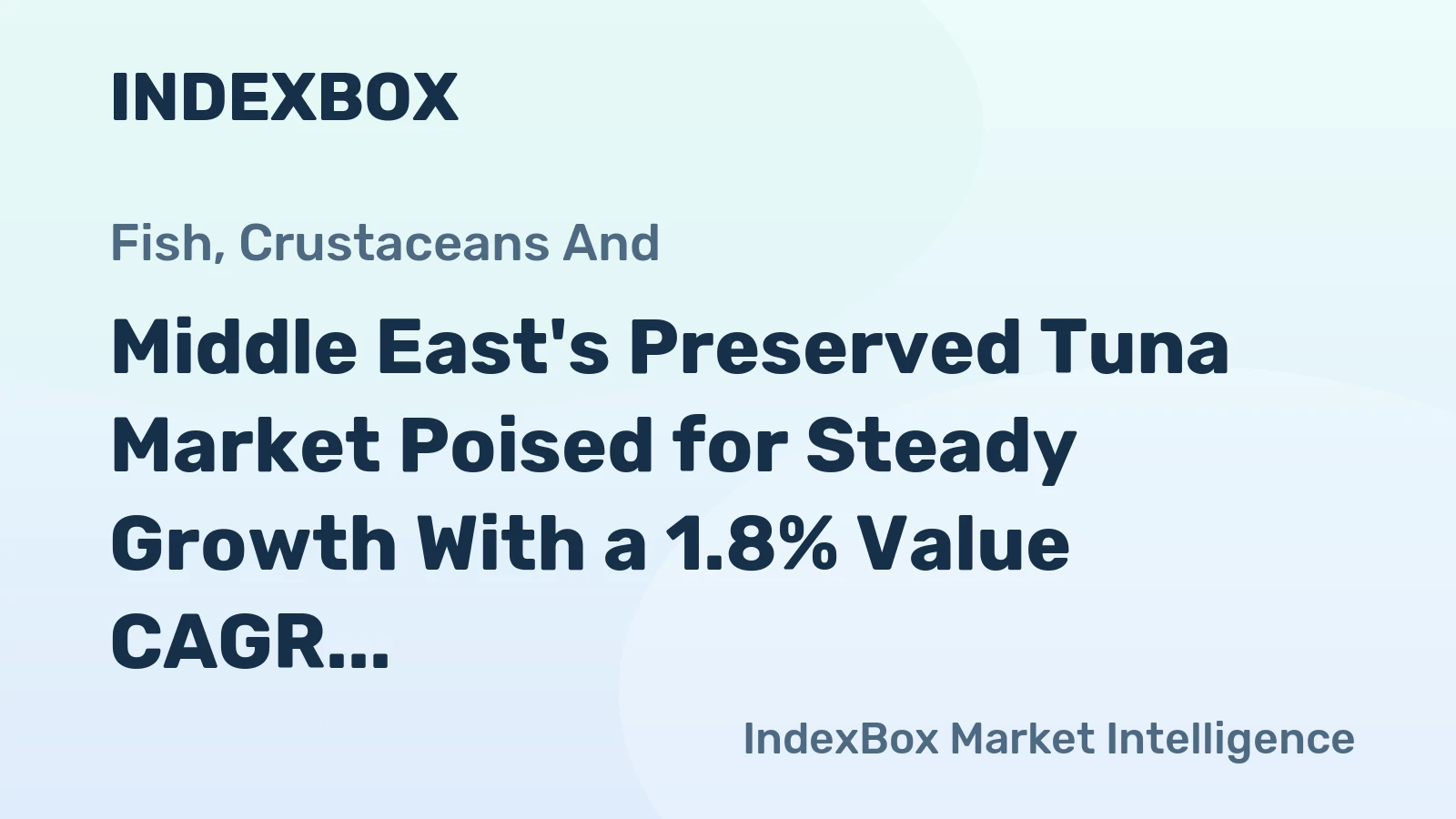 Middle East's Preserved Tuna Market Poised for Steady Growth With a 1.8% Value CAGR