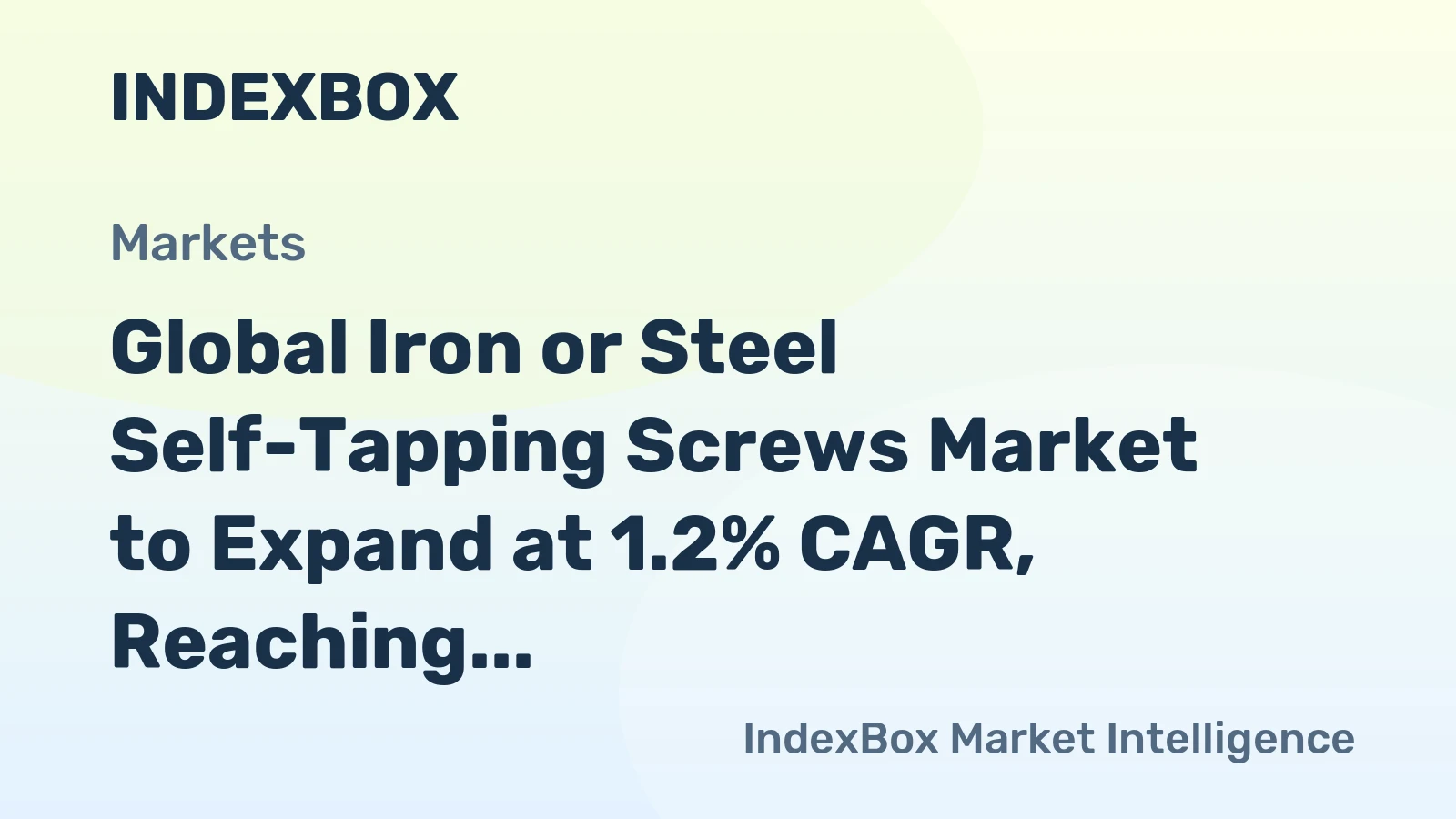 Global Iron or Steel Self-Tapping Screws Market to Expand at 1.2% CAGR, Reaching 2.4M Tons by 2035