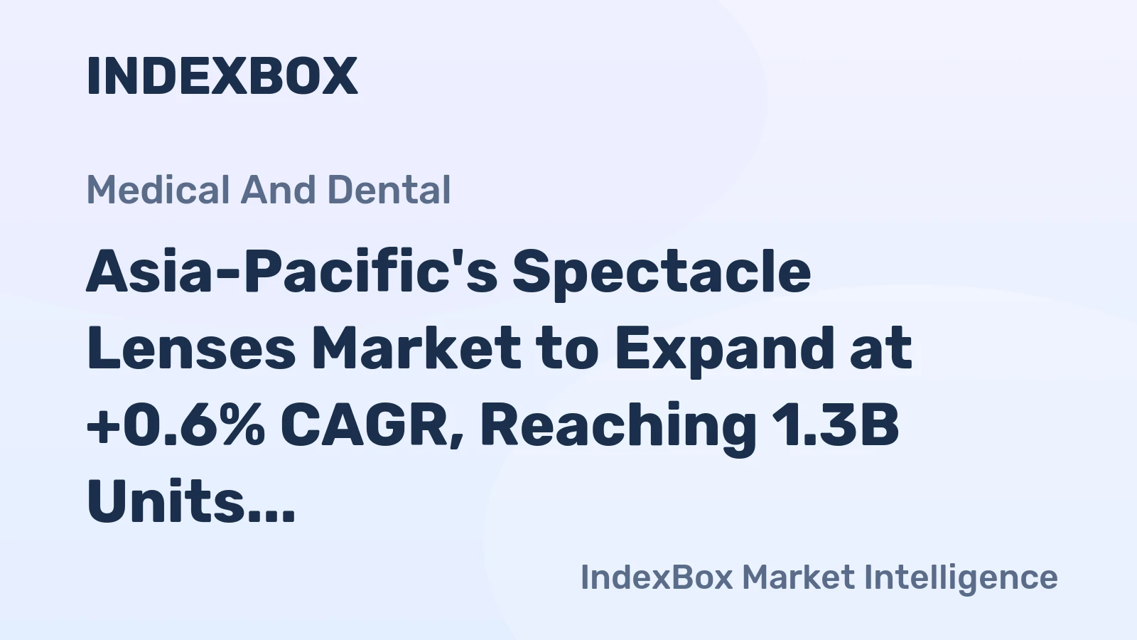 Asia-Pacific's Spectacle Lenses Market to Expand at +0.6% CAGR, Reaching 1.3B Units by 2035