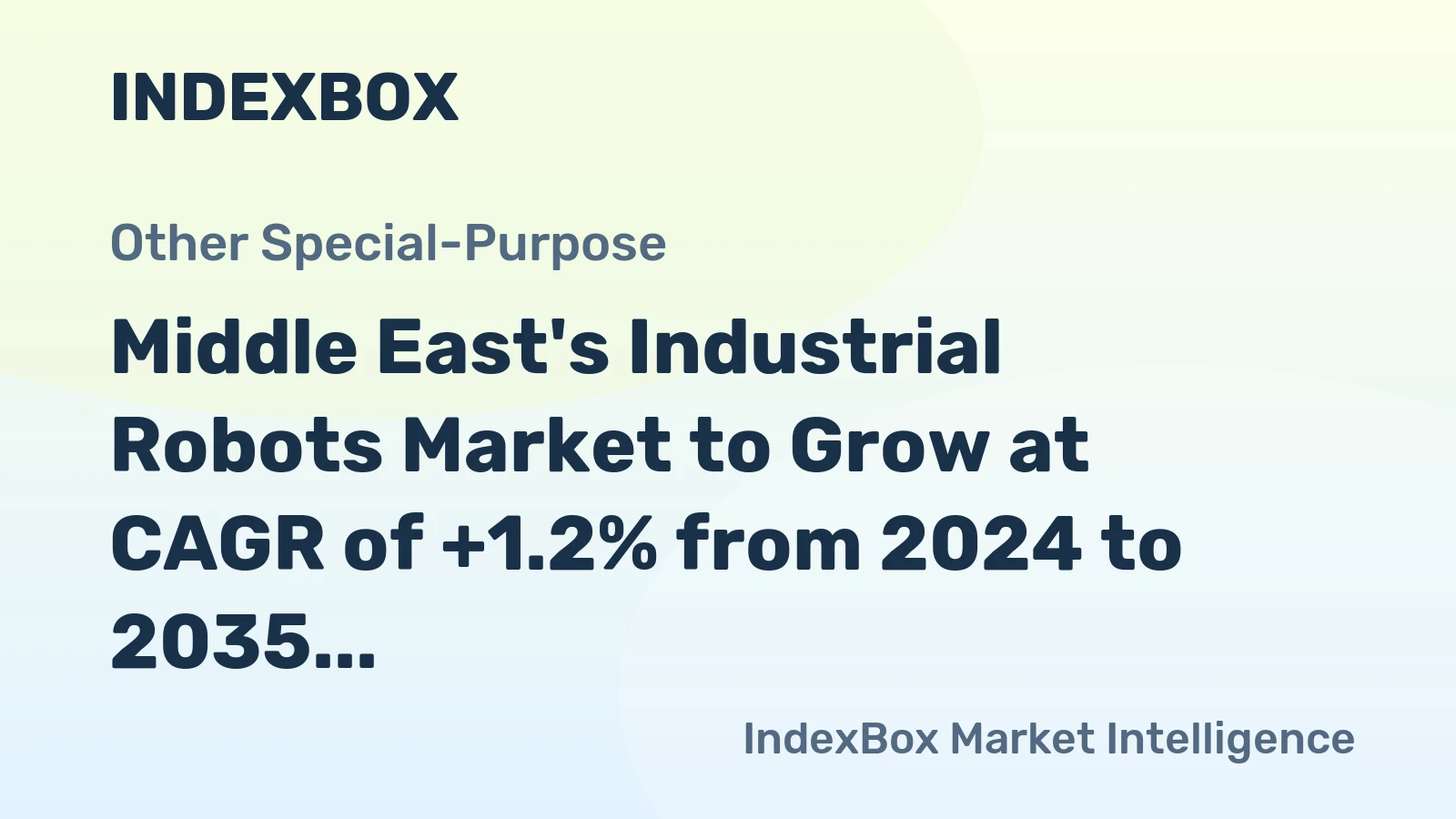 Middle East's Industrial Robots Market to Grow at CAGR of +1.2% from 2024 to 2035