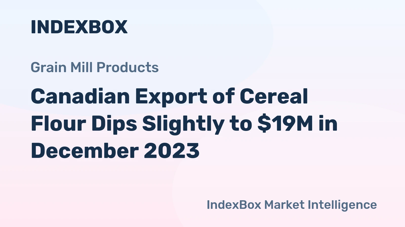 Canadian Export of Cereal Flour Dips Slightly to $19M in December 2023