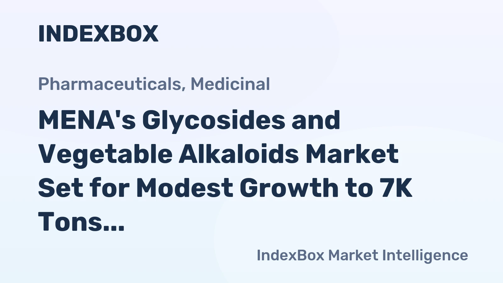MENA's Glycosides and Vegetable Alkaloids Market Set for Modest Growth to 7K Tons and $911M