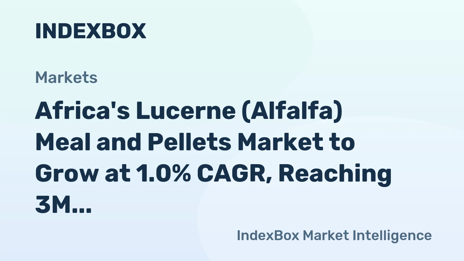 Africa's Lucerne (Alfalfa) Meal and Pellets Market to Grow at 1.0% CAGR, Reaching 3M tons by 2035