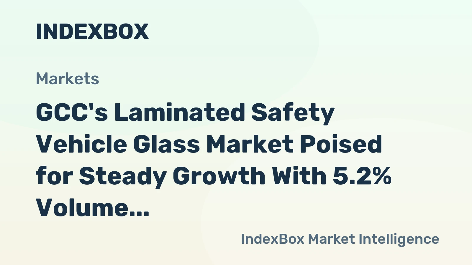 GCC's Laminated Safety Vehicle Glass Market Poised for Steady Growth With 5.2% Volume CAGR Through 2035