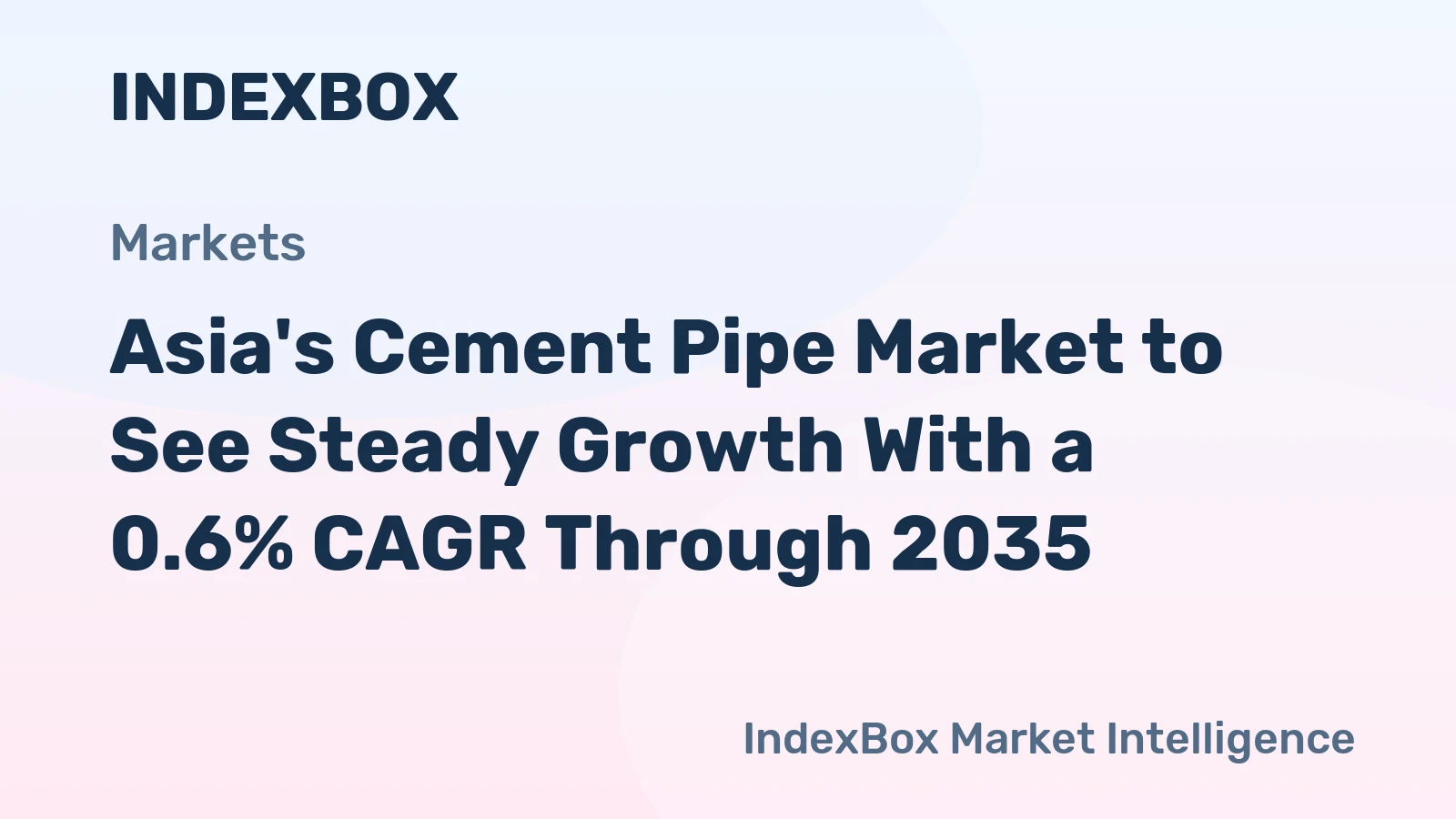 Asia's Cement Pipe Market to See Steady Growth With a 0.6% CAGR Through 2035