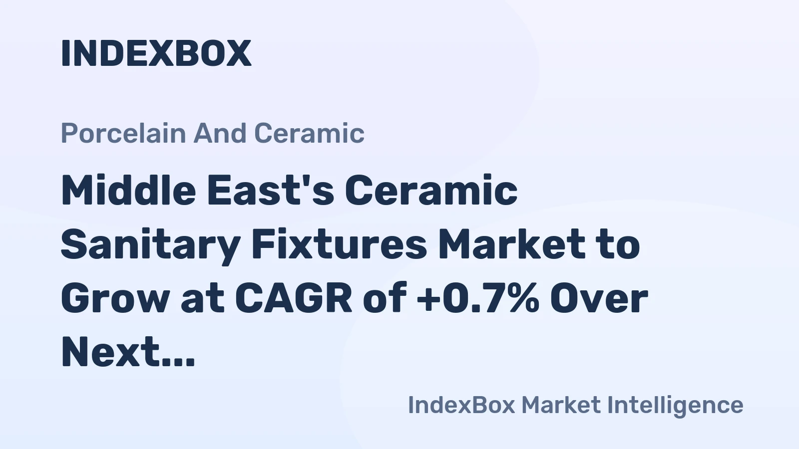 Middle East's Ceramic Sanitary Fixtures Market to Grow at CAGR of +0.7% Over Next Decade