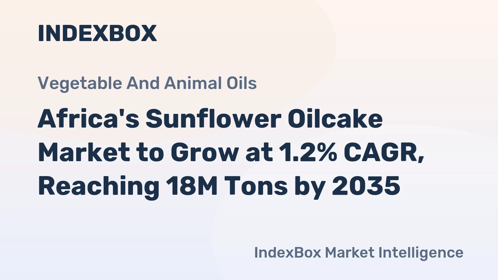 Africa's Sunflower Oilcake Market to Grow at 1.2% CAGR, Reaching 18M Tons by 2035