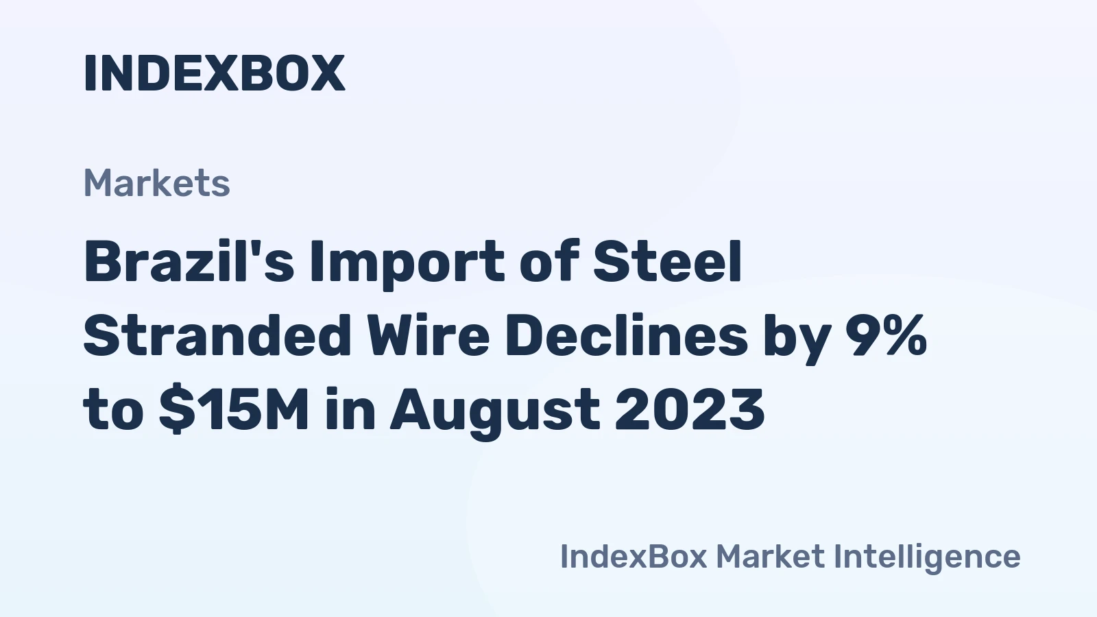Brazil's Import of Steel Stranded Wire Declines by 9% to $15M in August 2023