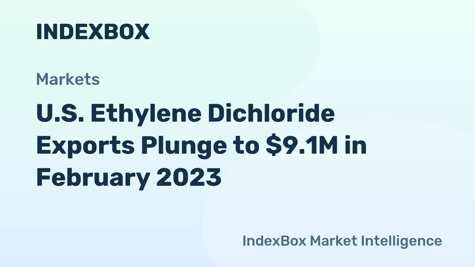 U.S. Ethylene Dichloride Exports Plunge to $9.1M in February 2023