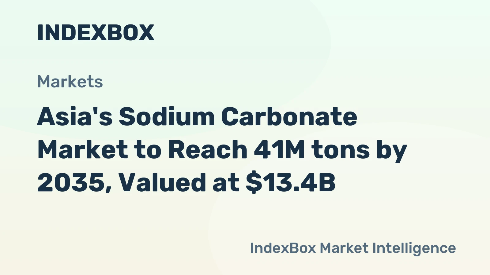 Asia's Sodium Carbonate Market to Reach 41M tons by 2035, Valued at $13.4B