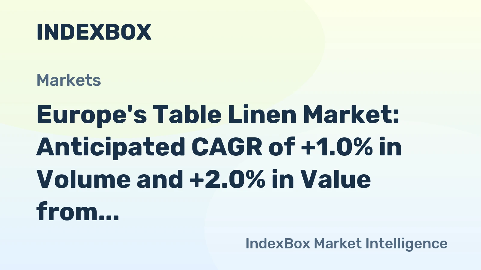 Europe's Table Linen Market: Anticipated CAGR of +1.0% in Volume and +2.0% in Value from 2024 to 2035