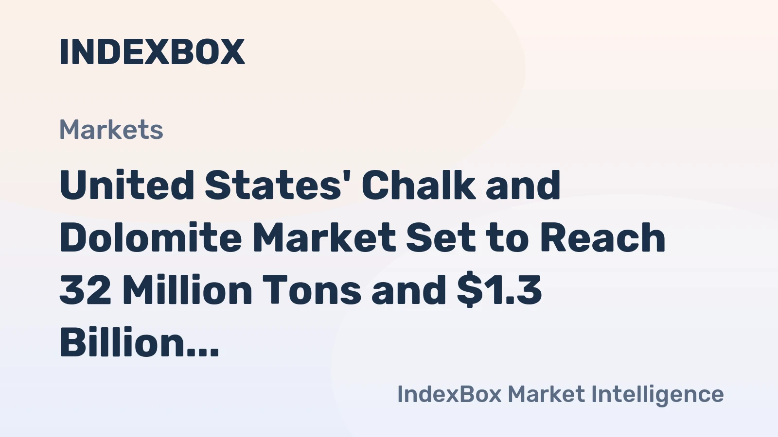 United States' Chalk and Dolomite Market Set to Reach 32 Million Tons and $1.3 Billion by 2035