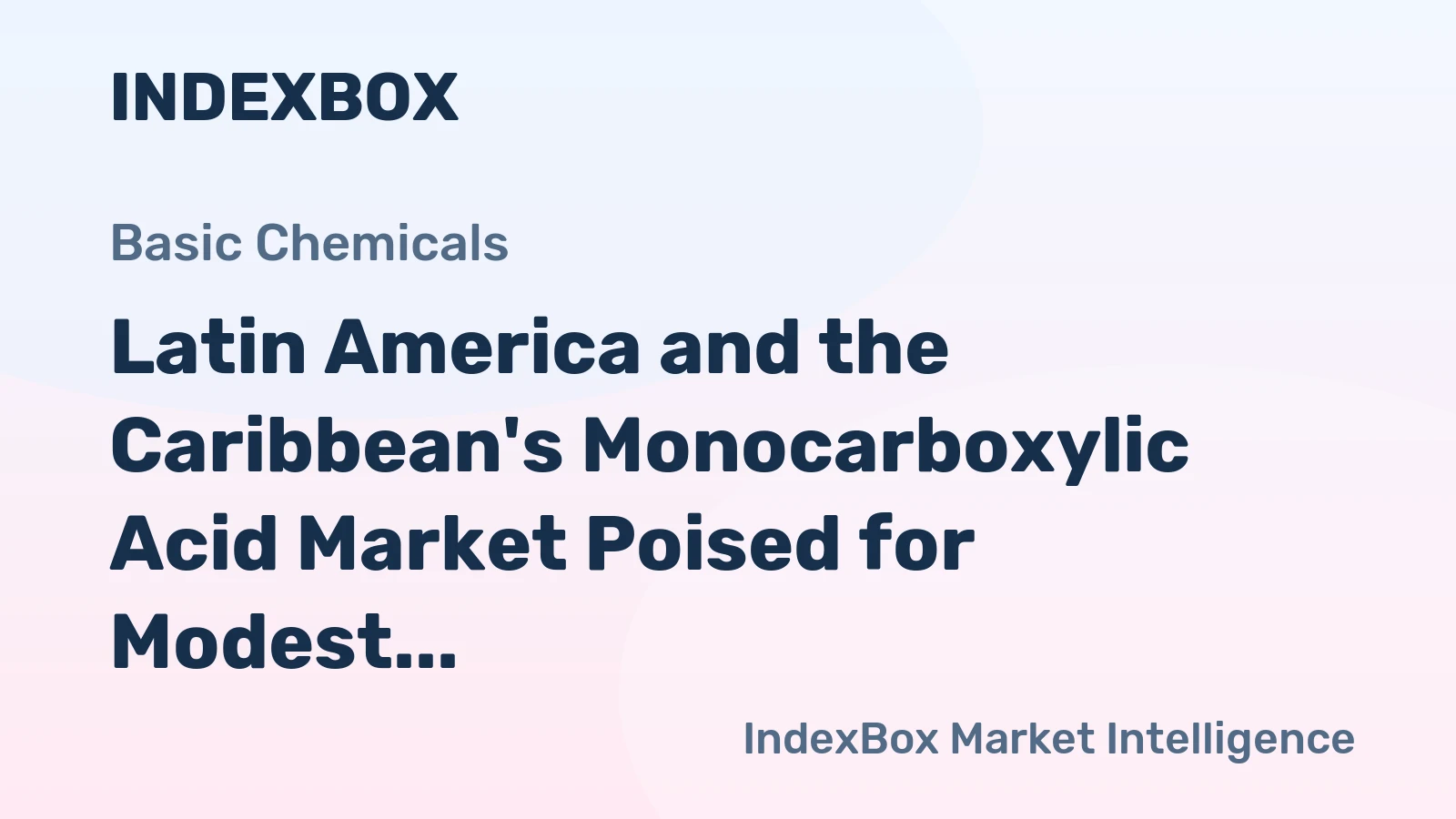 Latin America and the Caribbean's Monocarboxylic Acid Market Poised for Modest Growth With 1.4% CAGR