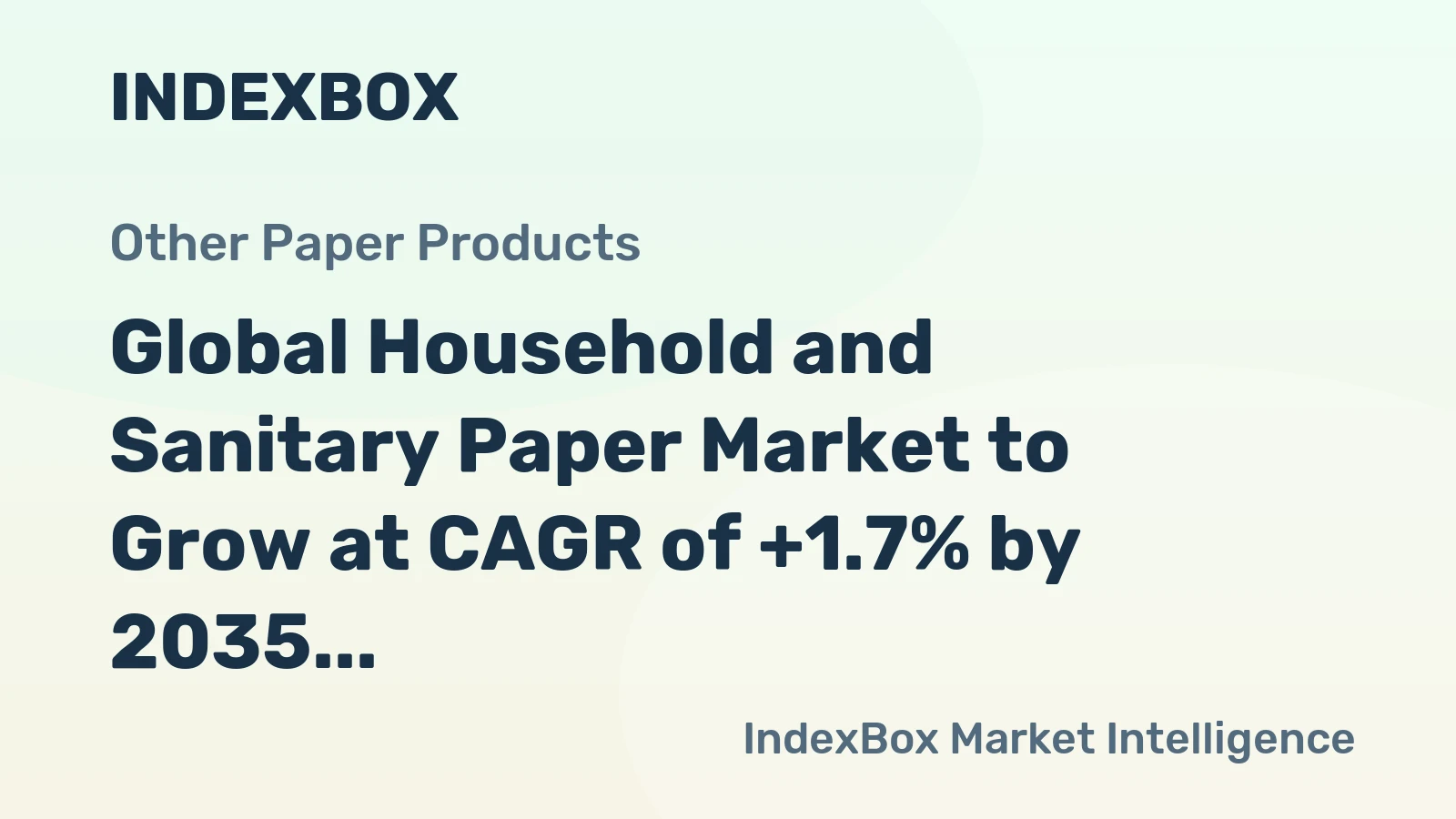 Global Household and Sanitary Paper Market to Grow at CAGR of +1.7% by 2035