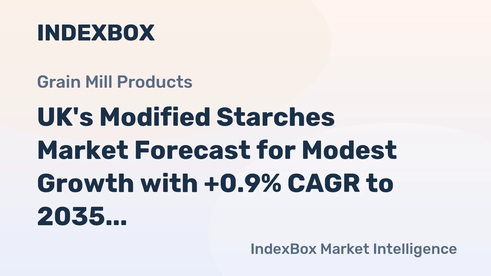 UK's Modified Starches Market Forecast for Modest Growth with +0.9% CAGR to 2035