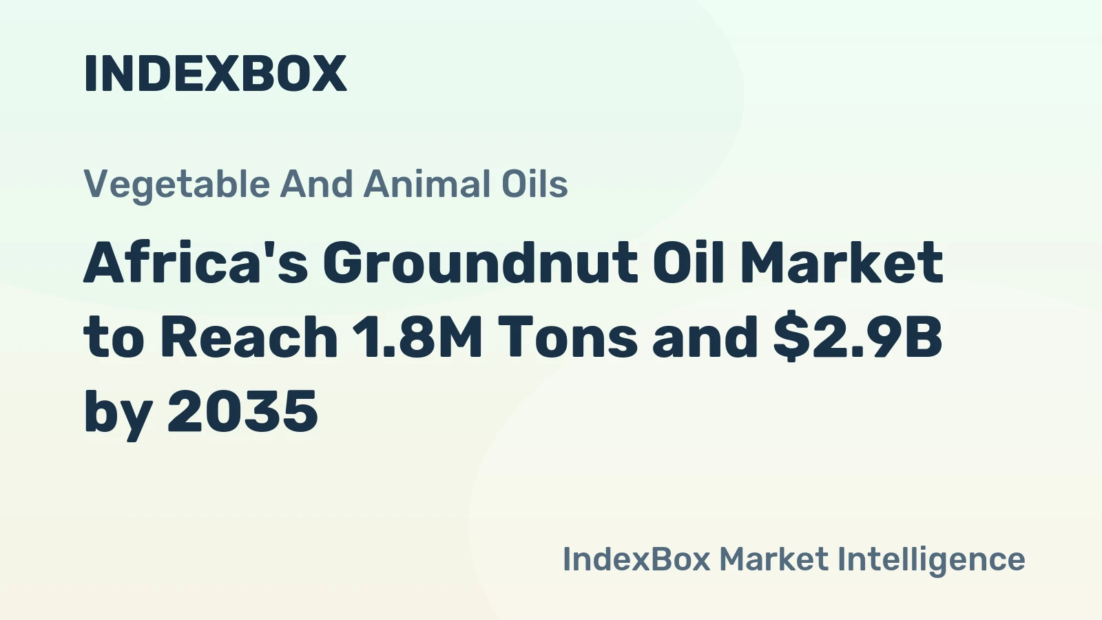 Africa's Groundnut Oil Market to Reach 1.8M Tons and $2.9B by 2035