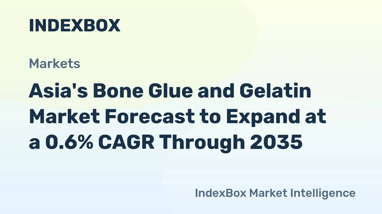 Asia's Bone Glue and Gelatin Market Forecast to Expand at a 0.6% CAGR Through 2035