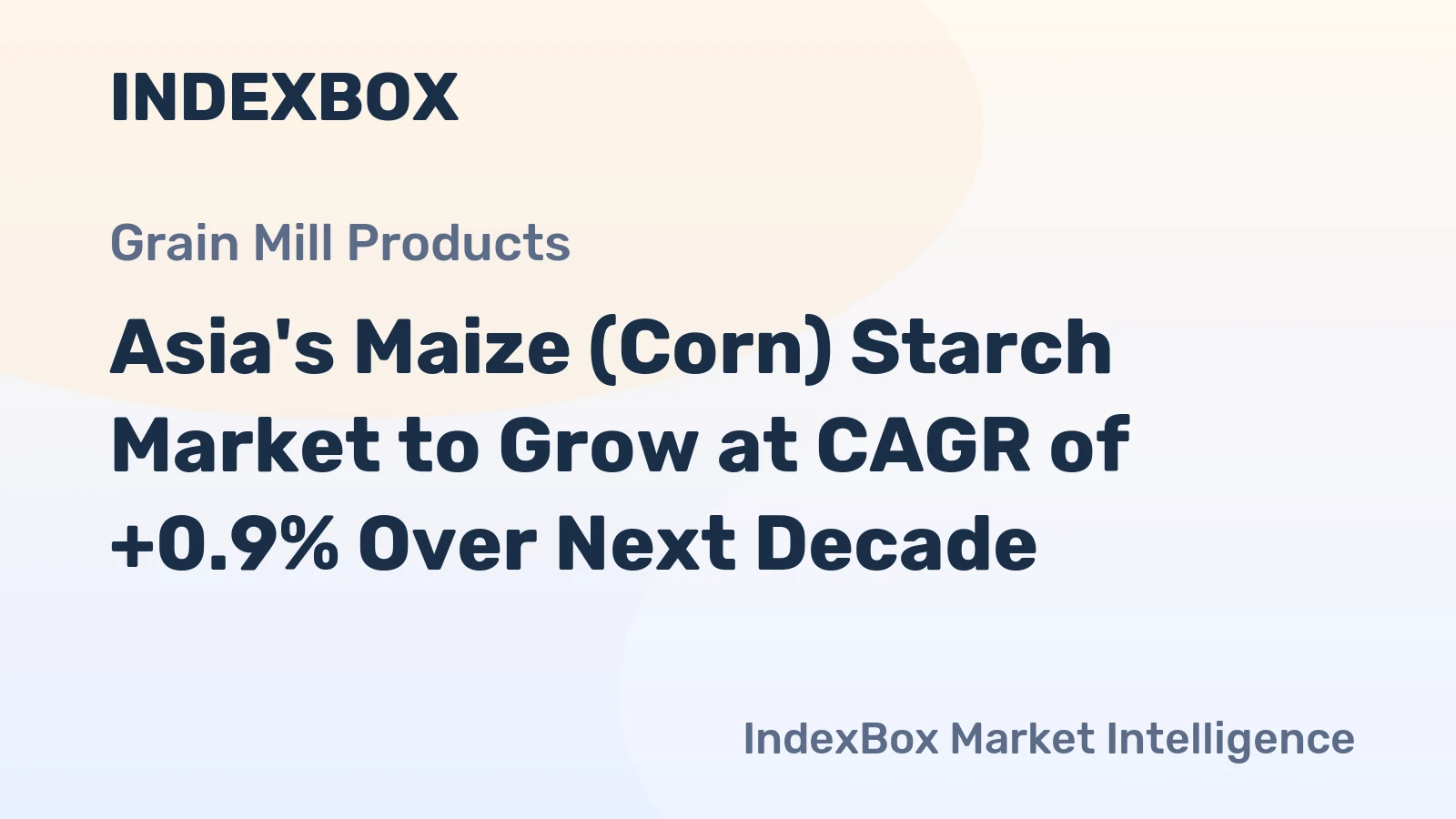Asia's Maize (Corn) Starch Market to Grow at CAGR of +0.9% Over Next Decade
