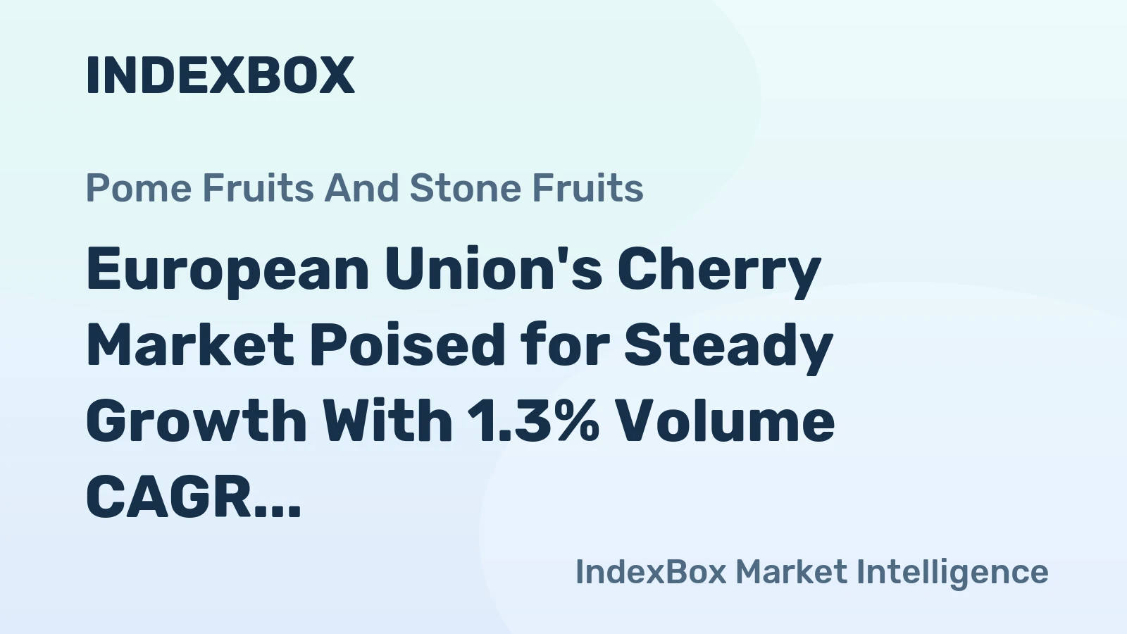 European Union's Cherry Market Poised for Steady Growth With 1.3% Volume CAGR Through 2035