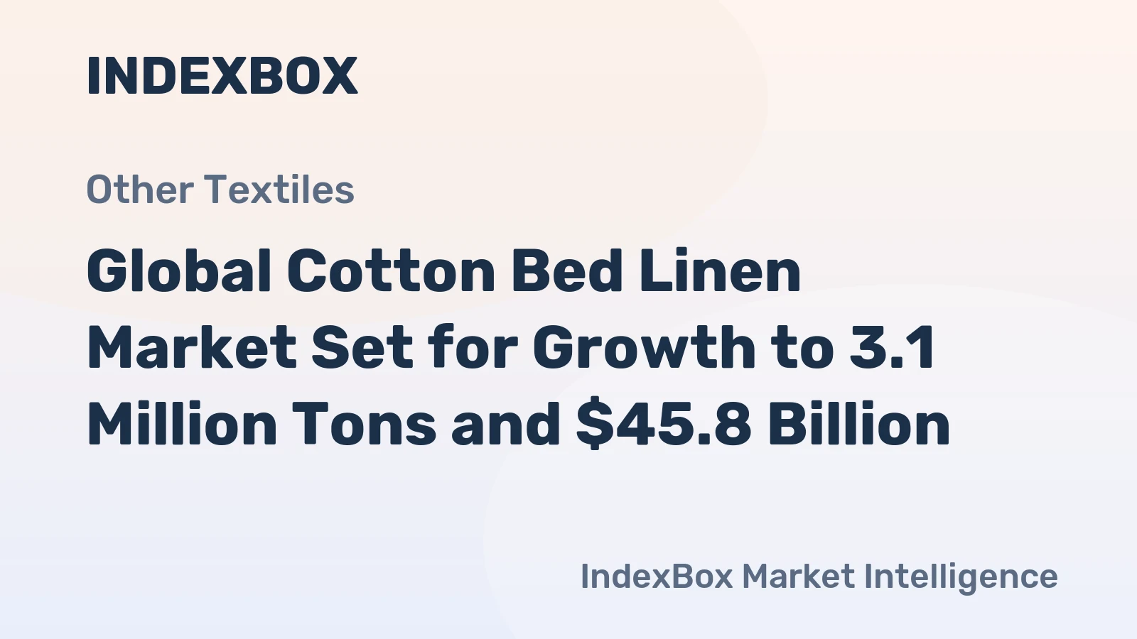 Global Cotton Bed Linen Market Set for Growth to 3.1 Million Tons and $45.8 Billion