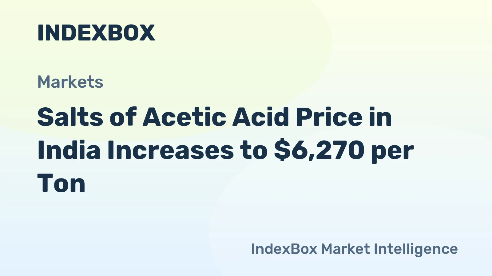 Salts of Acetic Acid Price in India Increases to $6,270 per Ton