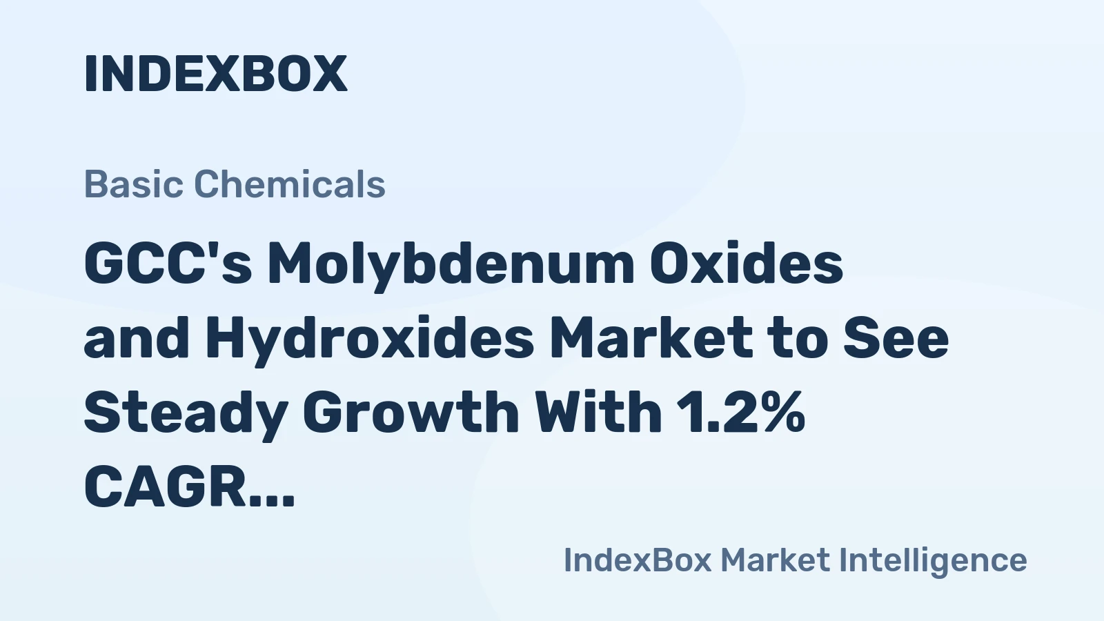 GCC's Molybdenum Oxides and Hydroxides Market to See Steady Growth With 1.2% CAGR