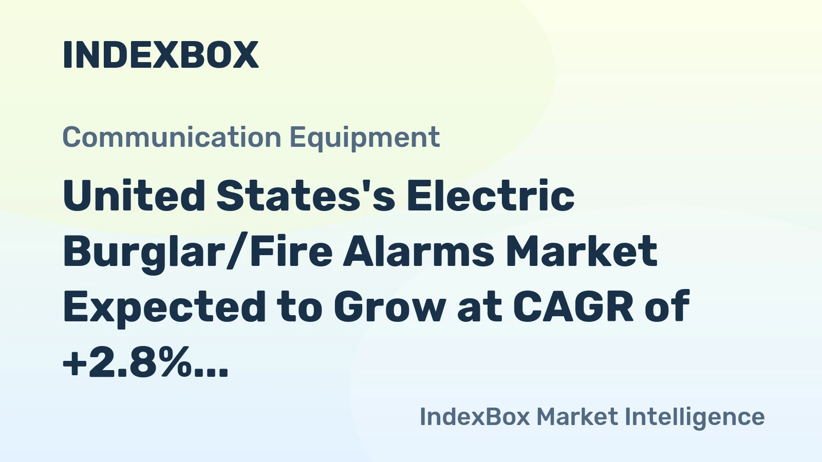United States's Electric Burglar/Fire Alarms Market Expected to Grow at CAGR of +2.8% Over Next Decade