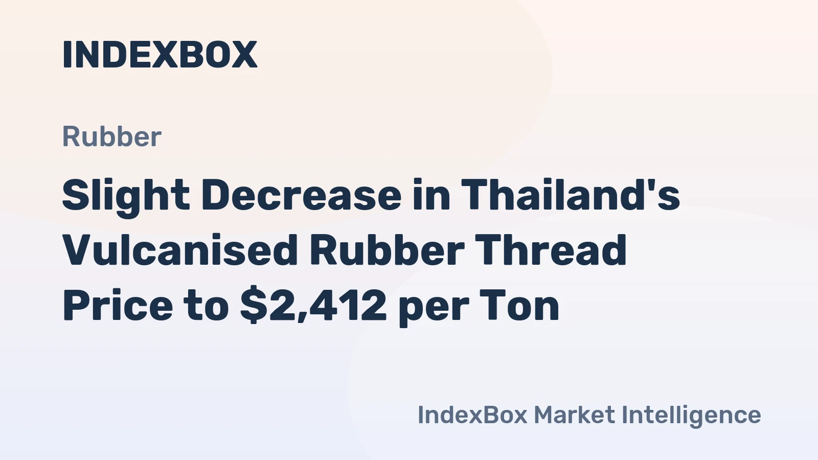 Slight Decrease in Thailand's Vulcanised Rubber Thread Price to $2,412 per Ton
