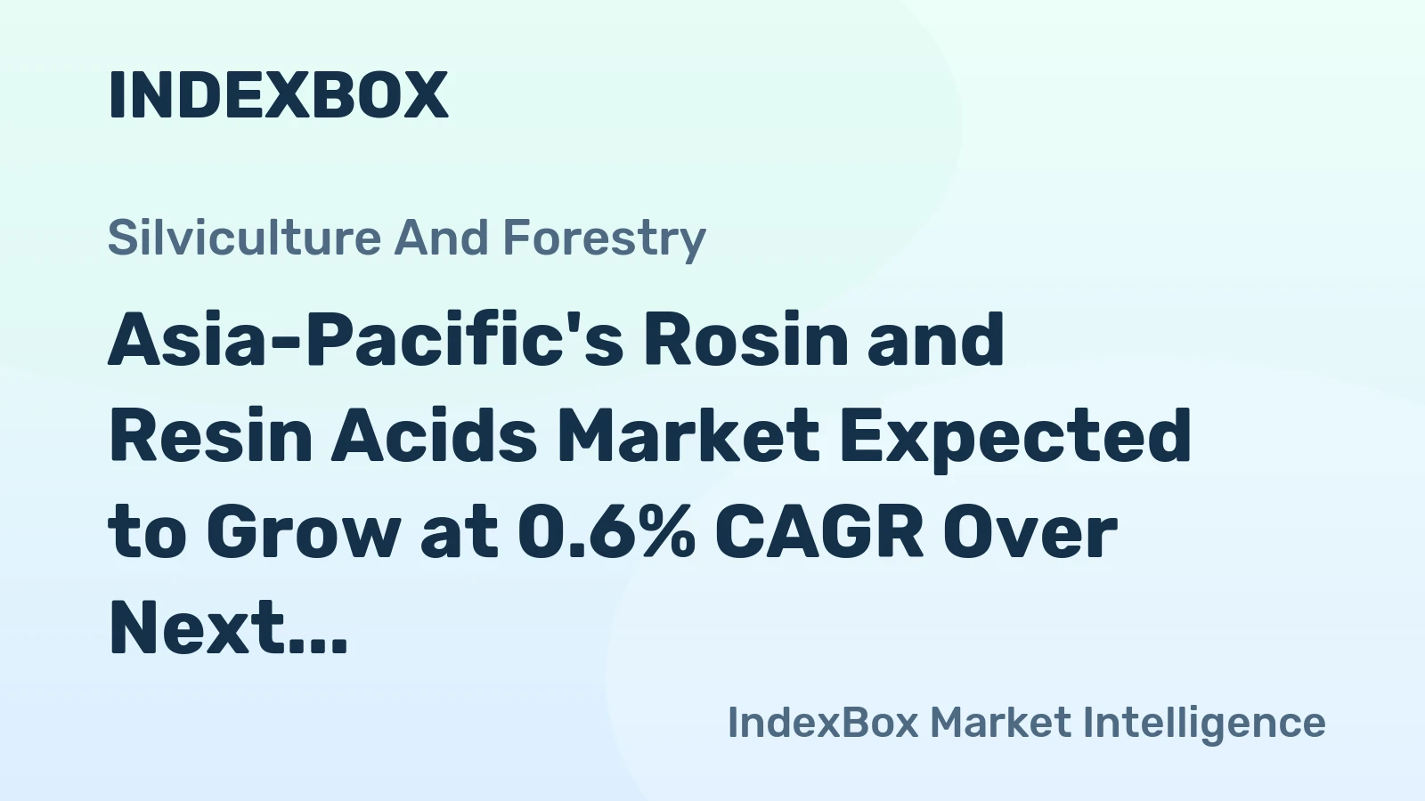 Asia-Pacific's Rosin and Resin Acids Market Expected to Grow at 0.6% CAGR Over Next Decade