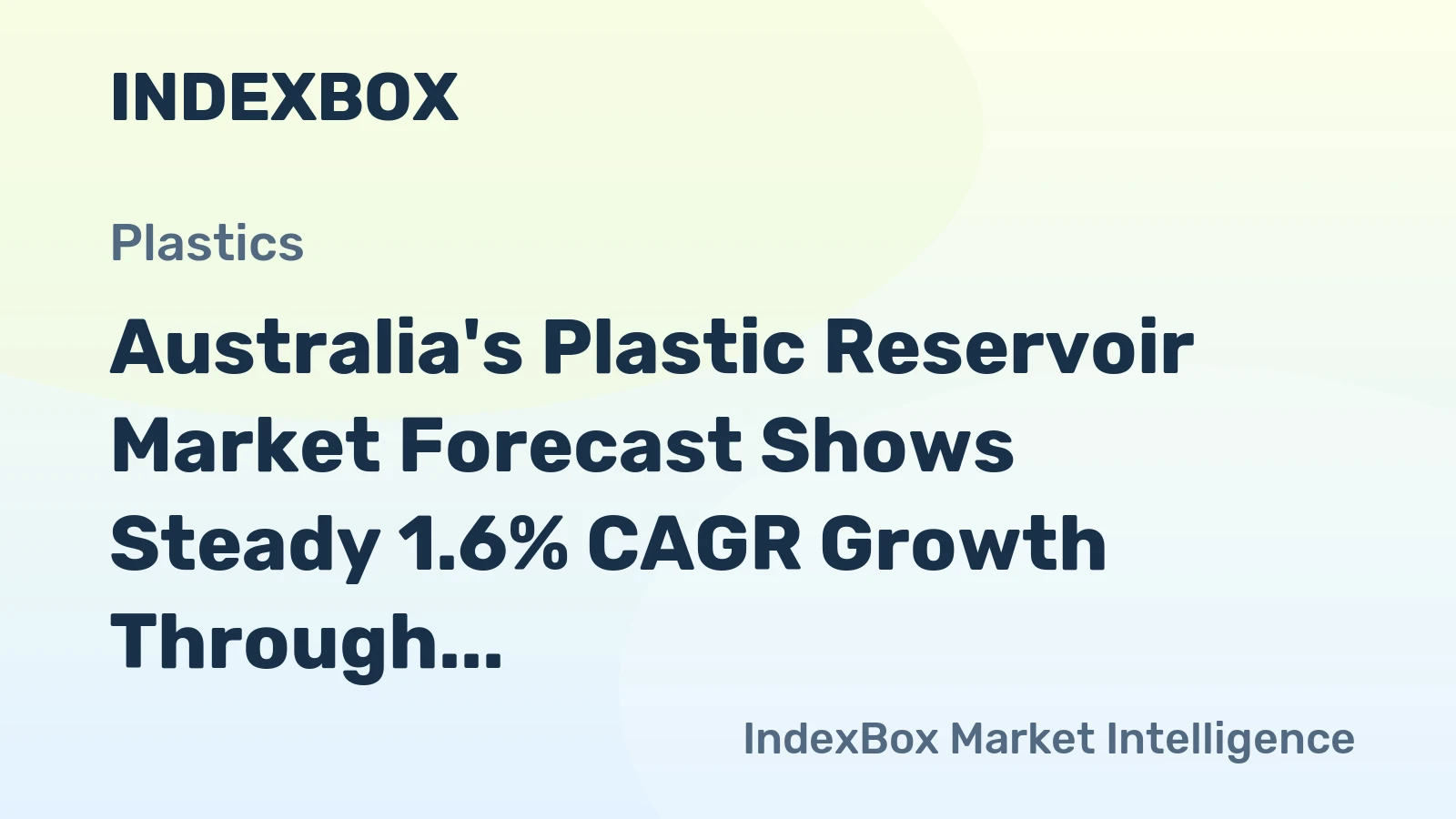 Australia's Plastic Reservoir Market Forecast Shows Steady 1.6% CAGR Growth Through 2035