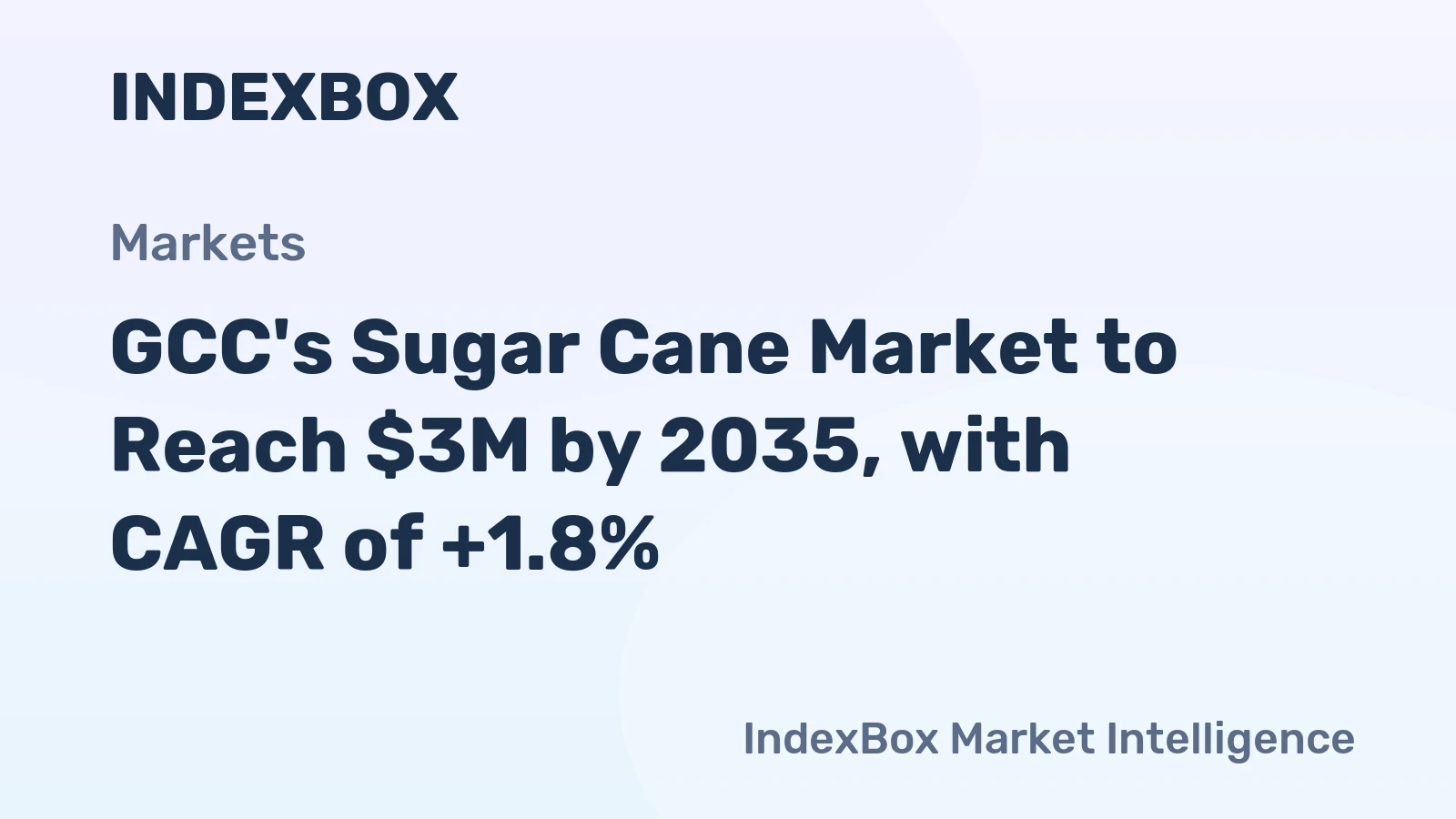 GCC's Sugar Cane Market to Reach $3M by 2035, with CAGR of +1.8%