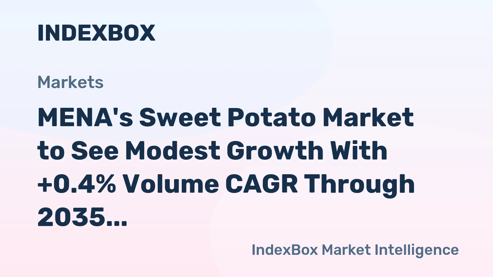 MENA's Sweet Potato Market to See Modest Growth With +0.4% Volume CAGR Through 2035