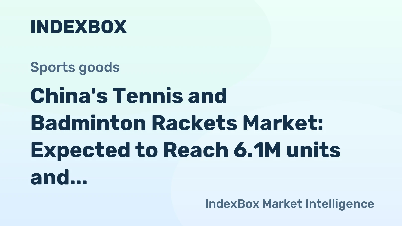 China's Tennis and Badminton Rackets Market: Expected to Reach 6.1M units and $92M by 2035