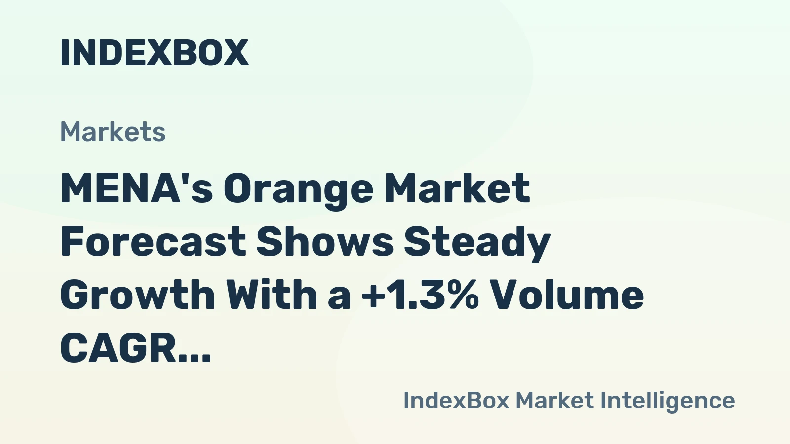 MENA's Orange Market Forecast Shows Steady Growth With a +1.3% Volume CAGR Through 2035