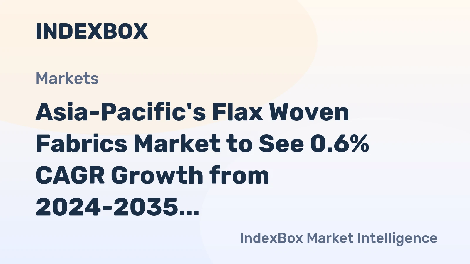 Asia-Pacific's Flax Woven Fabrics Market to See 0.6% CAGR Growth from 2024-2035, Reaching $6.2B Value