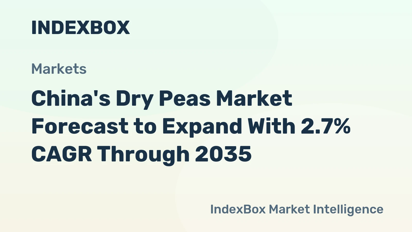 China's Dry Peas Market Forecast to Expand With 2.7% CAGR Through 2035